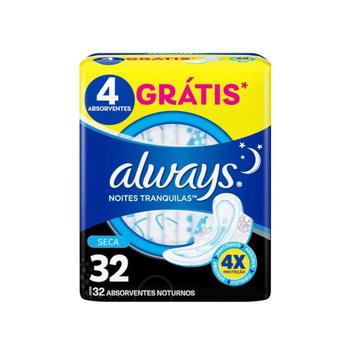 Absorvente Always Com Abas Seca Noturno Lv32 Pg26 - Absorvente ...