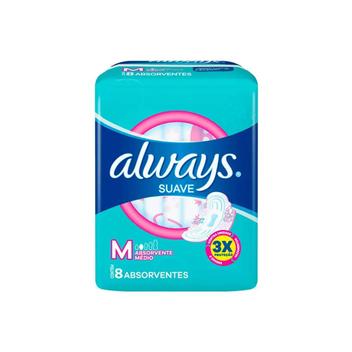 Absorvente Always Suave M Com Abas 8 Unidades Always - Absorvente ...