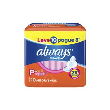 Absorvente Always Suave P Com Abas 10 Unidades Always - Absorvente ...