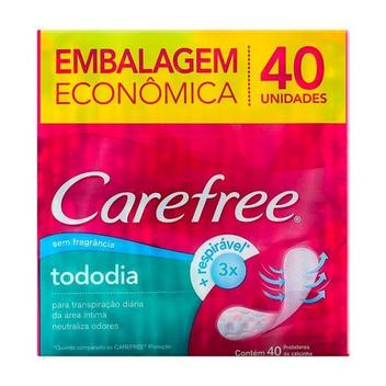 Absorvente Carefree Brisa Sem Perfume com 40 unidades - Protetor Diário ...