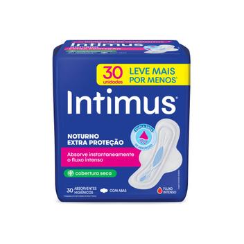 Absorvente Intimus com Abas Noturno Seca Lv+ Pg- c/30un - Absorvente ...