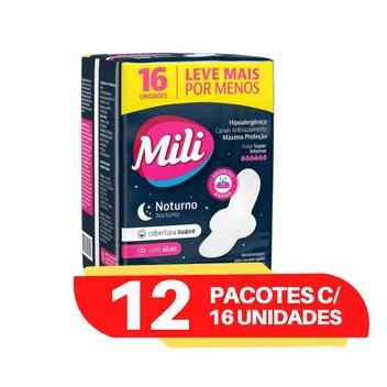 Absorvente noturno Mili kit com 12 pacotes - Absorvente - Magazine Luiza