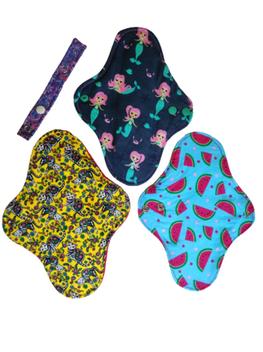 Absorvente reutilizável de pano - kit com 5 unidades - fluxo normal ...