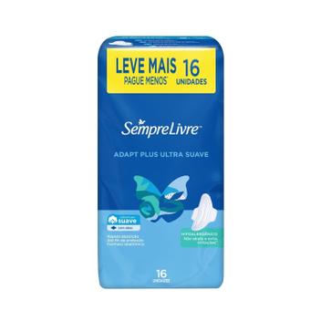 Absorvente Sempre Livre Adapt Plus Suave com Abas 16 Unidades Leve mais ...