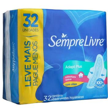 Absorvente Sempre Livre Adapt Plus Suave Com Abas 32 Unid - Absorvente ...