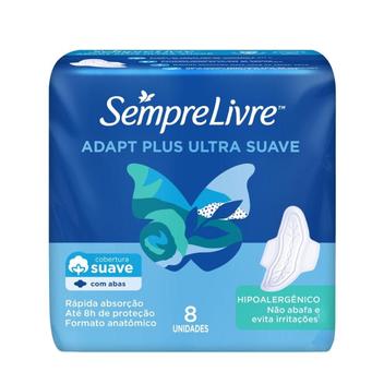 Absorvente sempre livre adapt plus suave com abas 8 unidades ...