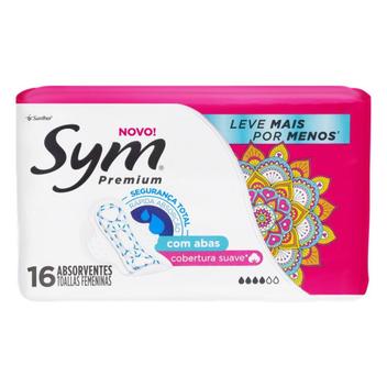 Absorvente Sym Premium Cobertura Suave Com Abas 16 Unidades Leve Mais ...