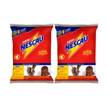 Achocolatado Em Pó Nescau Original Nestlé 2kg 2 Pacotes - Achocolatado ...