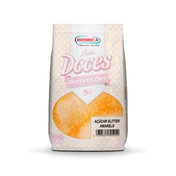 Açúcar Glitter - Amarelo - 500g - 500g unidades - Rizzo - Biomica ...