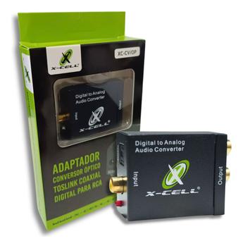 Adaptador Conversor Optico Coaxial Digital Para Rca Toslink Audio Analogico Digital - X-CELL ...