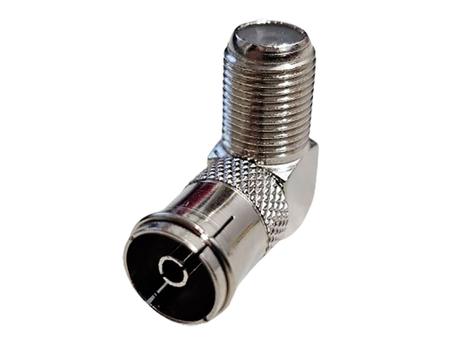 Adaptador Europeu Fêmea 90 Graus Metal Antena Coaxial Tv - BS - Antena ...