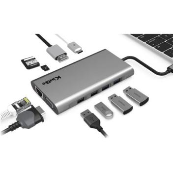 Adaptador Hub Notebook Diversas Entradas USB Tipo C 4k HDMI SD - Kingo T1016 - Hub - Magazine Luiza