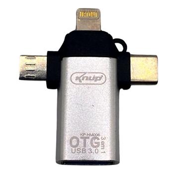 Adaptador Otg 3 Em 1, Usb 3.0, Kp-H006, Knup, Prata - Hub - Magazine Luiza