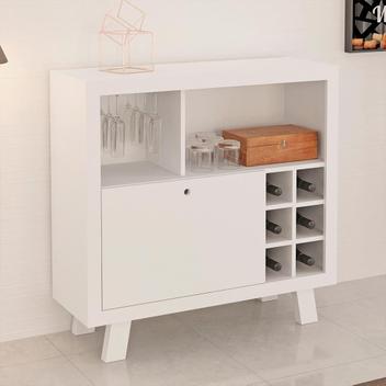 Adega Evan 1 PT Branco - Modern - Adega - Magazine Luiza