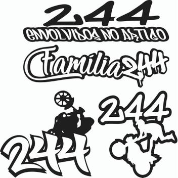 Adesivo 244, Familia 244, 244 No Grau Kit Com 4 Adesivos - RB ...