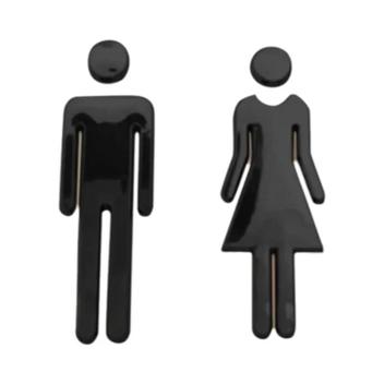Adesivo 3D DIY Homem Mulher Banheiro Removível Sinal De Porta WC ...