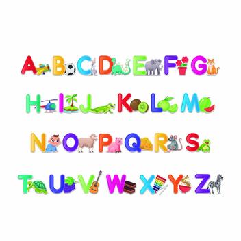 Adesivo Alfabeto Educacional Infantil Escolar Letras Figuras - PRESENTE ...