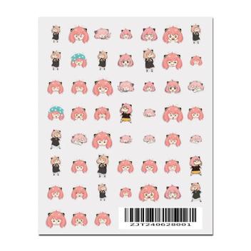 Adesivo De Arte De Unha 3D Anya De Desenho Animado Decalque Adesivo ...