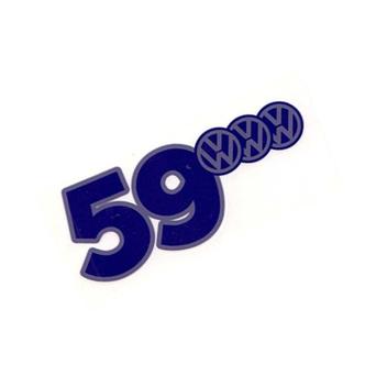 Adesivo interno de vidro modelo 1959 logo VW Fusca Karmann Ghia Kombi ...