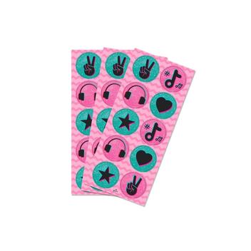 Adesivo Redondo Com 30 Unidades Music Move Rosa - Junco - Adesivos ...