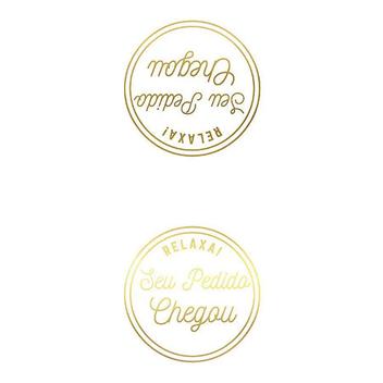Adesivo "Relaxa Seu Pedido Chegou" - Ref.2043 - Hot Stamping - Dourado ...