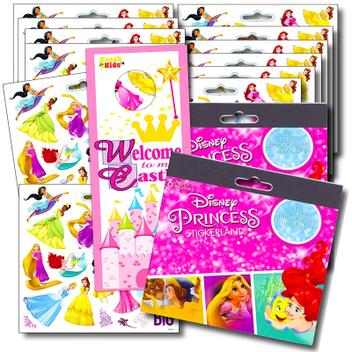 Adesivos Disney Princess - Kit com 12 Folhas (240+ Adesivos + 2 ...