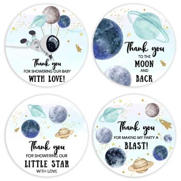 Adesivos Fangleland Outer Space Thank You 48 unidades para chá de bebê ...