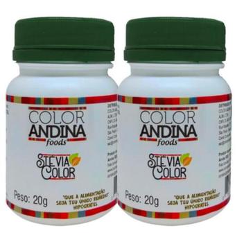 Adoçante Stévia 20g Color Andina 100% Natural 2 Potes - Color Andina ...