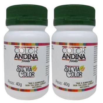Adoçante Stévia 40g Color Andina 100% Natural 2 Potes - Color Andina ...