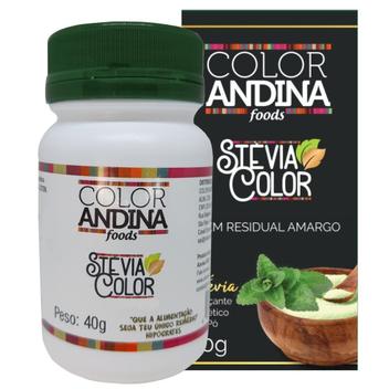Adoçante Stevia Color Andina 100% Natural Em Pó Pote 40g Sem Sabor ...
