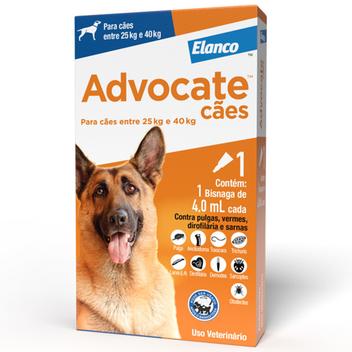 Advocate Elanco Antipulgas para Cachorro 25 à 40kg 1 Pipeta - Antipulga ...
