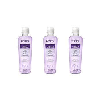 Agua Micelar Fixed Com Acido Hialuronico 350Ml-Kit C/3Un - Keratex ...