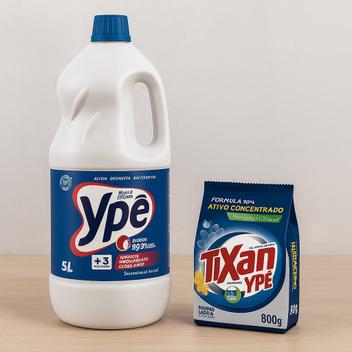Água Sanitária Candida Ypê Cloro Ativo 5l Sabão em Pó Tixan 800g ...
