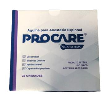 Agulha para Raqui Anestesia Raquidiana Procare 27G (Caixa com 25 ...