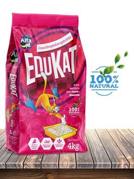 Alfa Pet Areia Higiênica Edukat Natural - 4kg - Areia para Gato ...