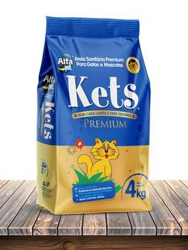 Alfa Pet Areia Higiênica Kets sem Odor Premium para Gatos - 4Kg - Areia ...