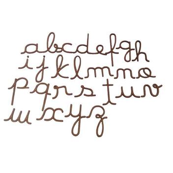 Alfabeto com 110 peças com Letras cursiva Maiúsculas e Minúscula Em Mdf ...