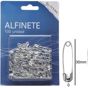 Alfinete de Segurança Nº0 Prata - Pacote com 6 Caixas de 100 Unidades ...
