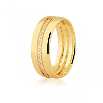Aliança de Ouro 18K 30 com Pontos de Diamante - Safira - Aliança ...