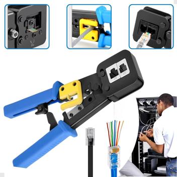 Alicate Crimpagem Cabo Rede RJ45 Vazado RJ11 RJ12 Crimpador - Exbom ...