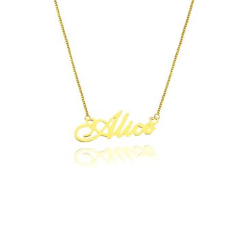 Alice colar de nome folheado a ouro 18k - constelação joias - Colar ...