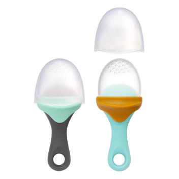 Alimentador de frutas para bebês de silicone Boon Pulp Soft com alça ...