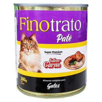 Alimento Super Premium para Gato Lata Finotrato Pate Gato Carne 280 Gr ...
