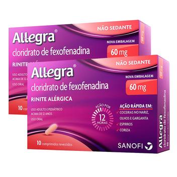 Allegra 60mg com 10 Comprimidos Kit com duas unidades - Medicamentos ...