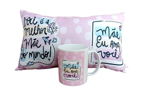 Almofada + Caneca Presente Dia Das Mães Pelucia Manuque - Kit de ...