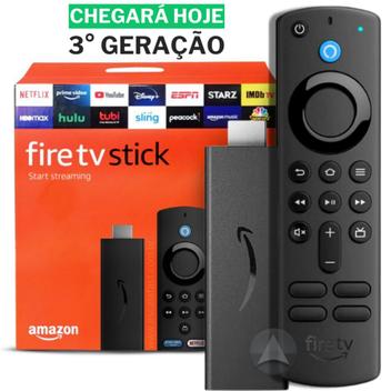 Amazon Fire Stick TV Full HD 3ª Geração Alexa Comando de Voz Original ...