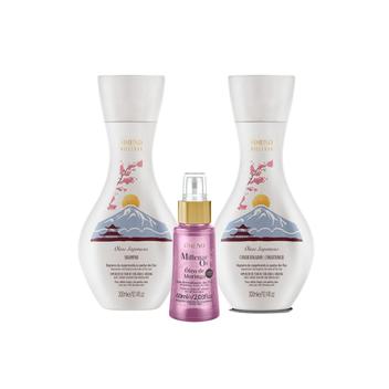 Amend Millenar Óleos Japoneses Sh 300ml + Cond 300ml + Millenar Oil ...