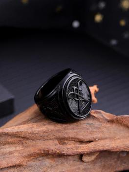 Anel Lucifer Satanás - Estilo Punk Retro para Homens - Pulseira e ...