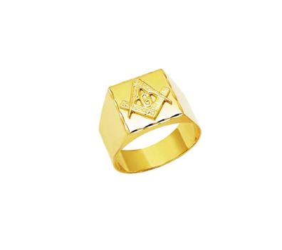 Anel Maçom Quadrado Ouro 18k G Triangulo Maçonaria Mestre Aprendiz k7 ...