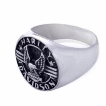 Anel Masculino Homem Harley Davidson Aço Motoqueiro Tam 23 - Demidio ...